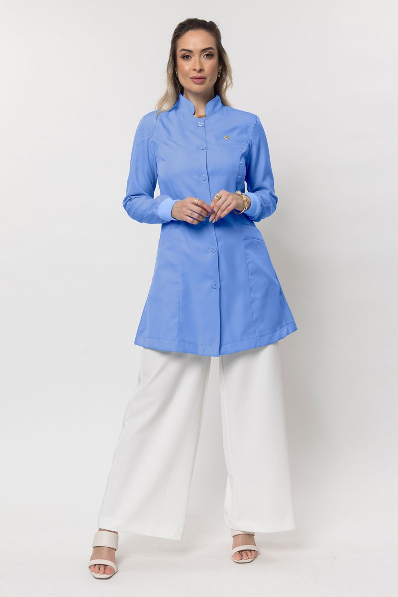 Jaleco Feminino Manuela Azul Médio