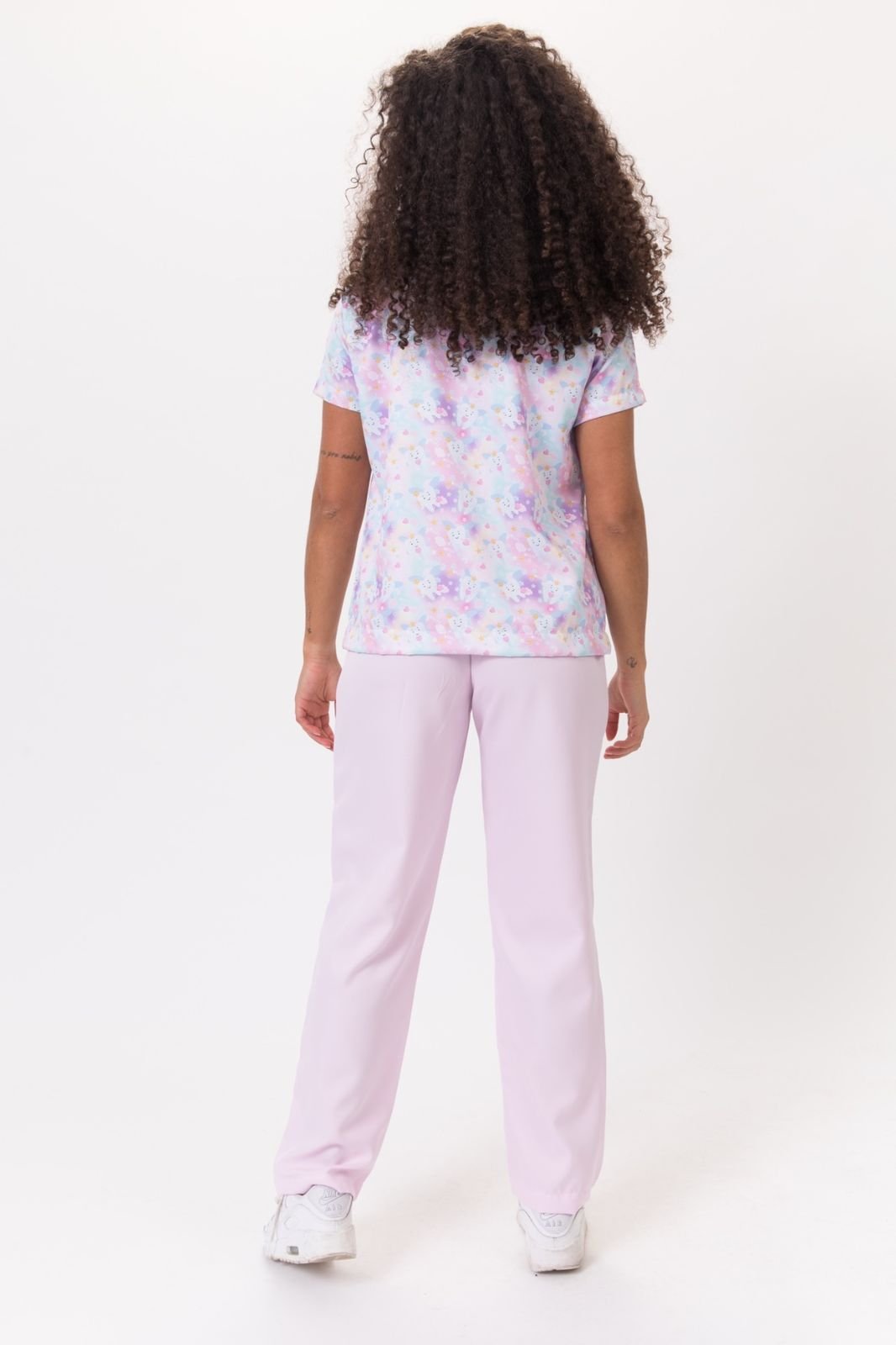 Scrub Feminino Camiseta Fada do Dente e Calça Rosa Bebê